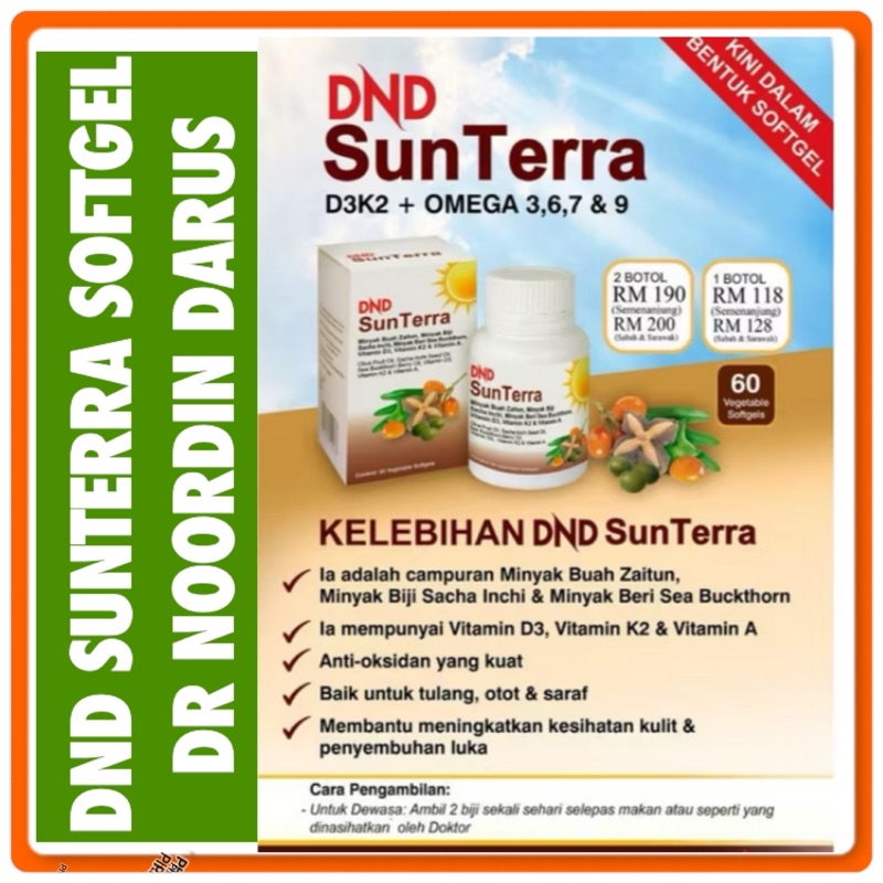 1-6 BOTOL DND D3K2 PLUS (Dulu= SUNTERRA) SOFTGEL by DR NOORDIN DARUS ...
