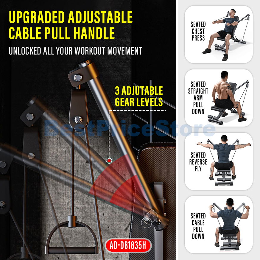 BPS FWM Dumbbell Bench Commercial Grade Lat Pull Down Handle Multi ...