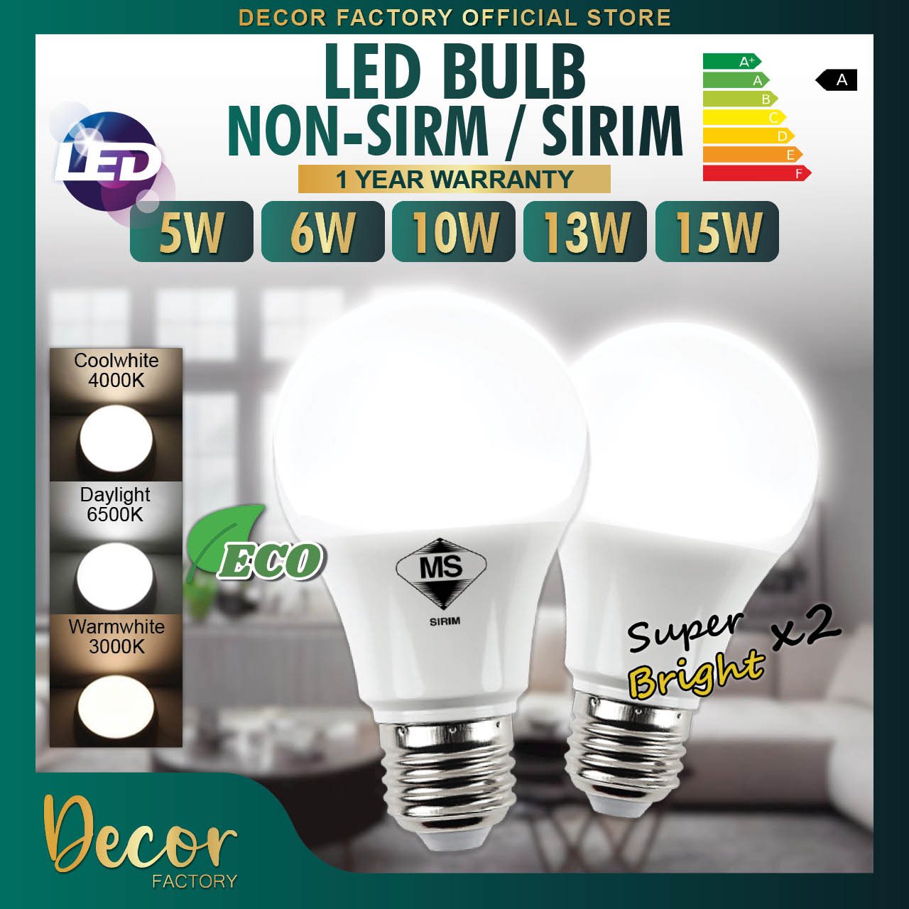 [SIRIM APPROVED] LED BULB E27 6W / 10W / 13W Super Bright Light Bulb LED Light Lamp Bulb Mentol ...