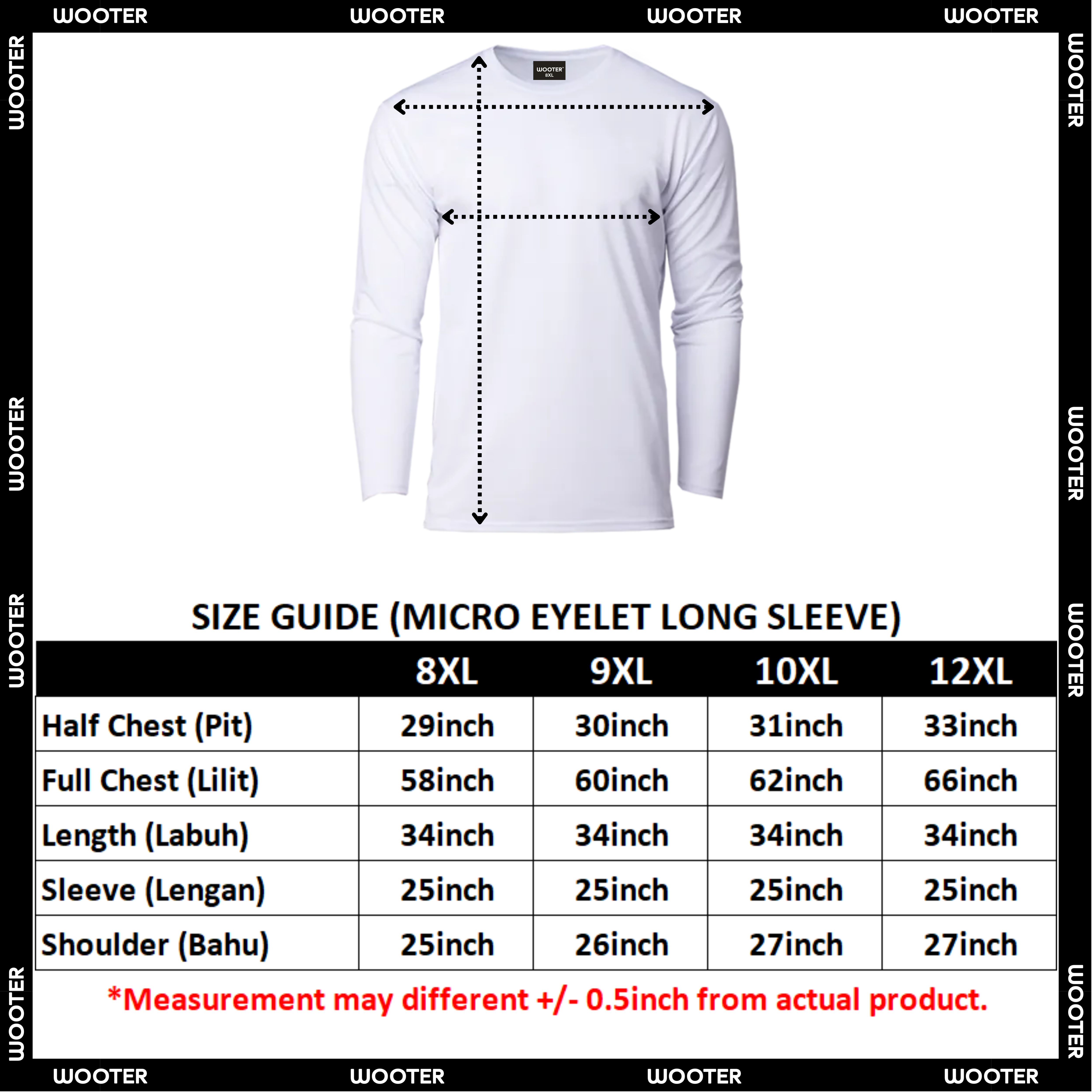 (8XL-12XL) Plus Size Microfiber Long Sleeve/Baju Lelaki Lengan Panjang ...