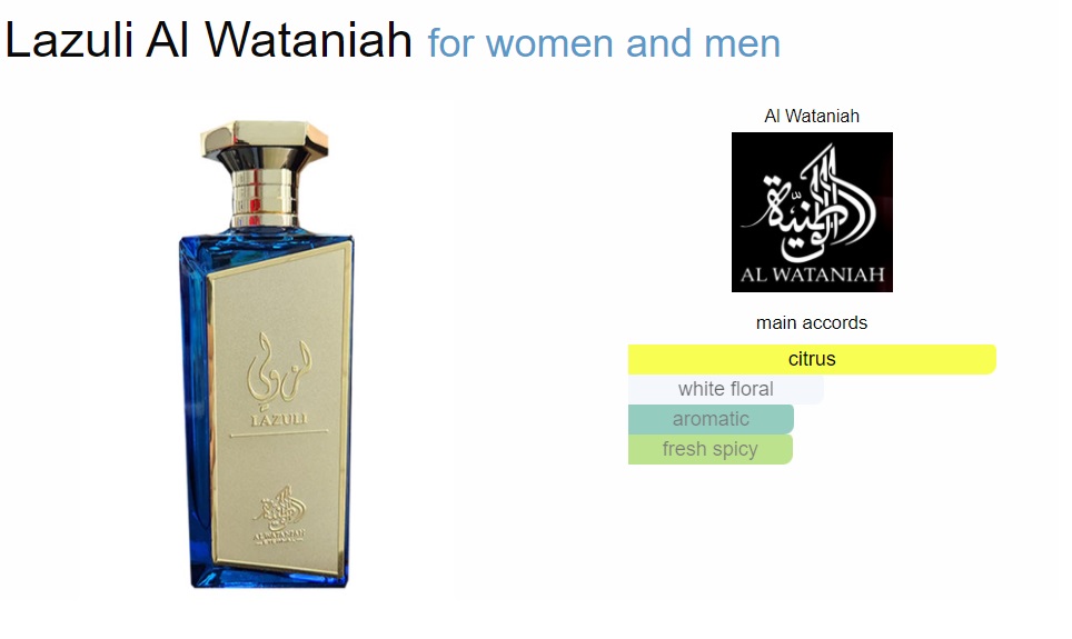 Lazuli Al Wataniah Unisex 100Ml EDP Perfume Wataniah Fragrance Lazuli ...
