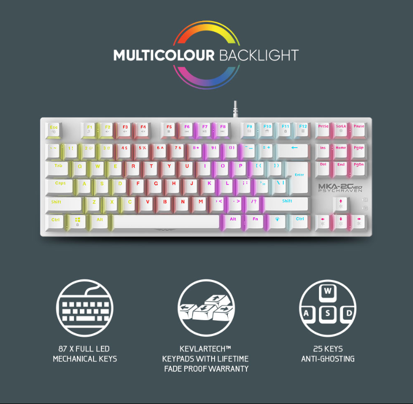 Armaggeddon MKA-2C Neo Psychraven Wired USB Gaming RGB Mechanical ...