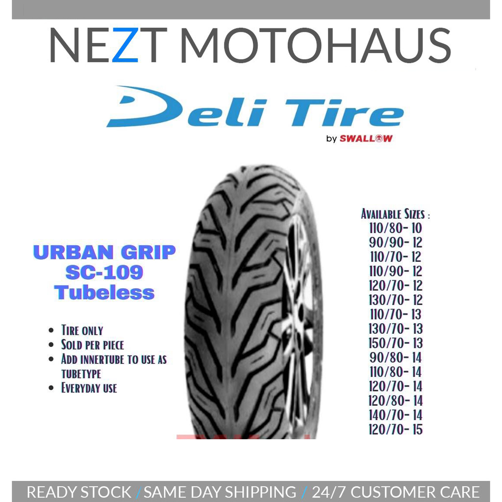 Deli Swallow Tayar Urban Grip SC109 SC-109 Scooter Tyre NMAX / XMAX ...