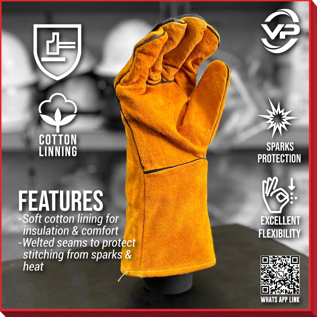 13”/ 35CM WELDING GLOVE BROWN LEATHER HEAVY DUTY SARUNG TANGAN WELDING ...