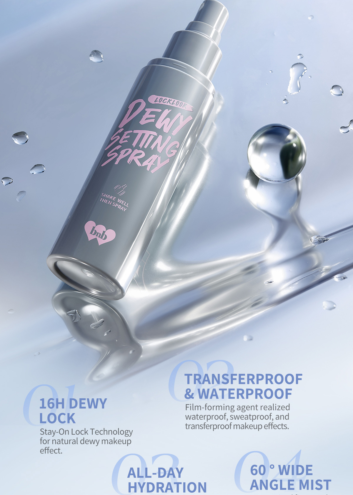 BNB Barenbliss Locklook Dewy/Matte Waterproof Setting Spray (50ml ...