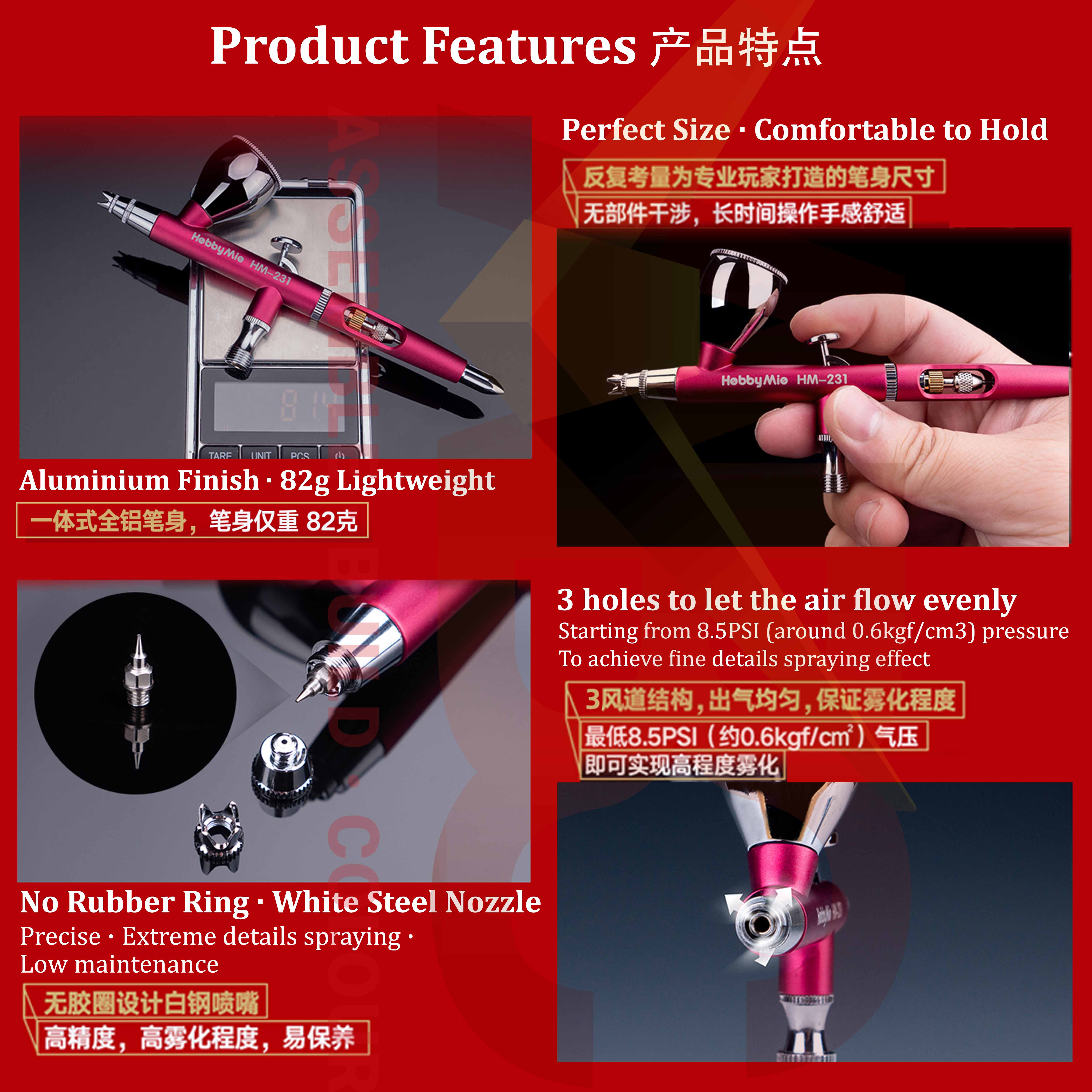 (HobbyMio) 15cc Paint Cup of HM230/HM231 Dual Action Airbrush - Premium ...