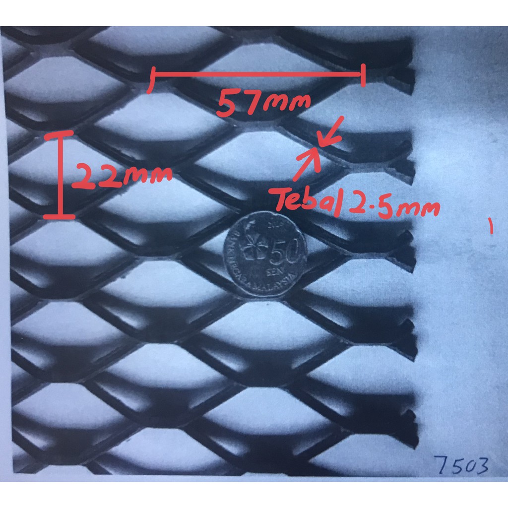 MILD STEEL EXPANDED METAL(SIZE) 7503 4 KAKI X 8KAKI (SATU ROLL (BESI ...