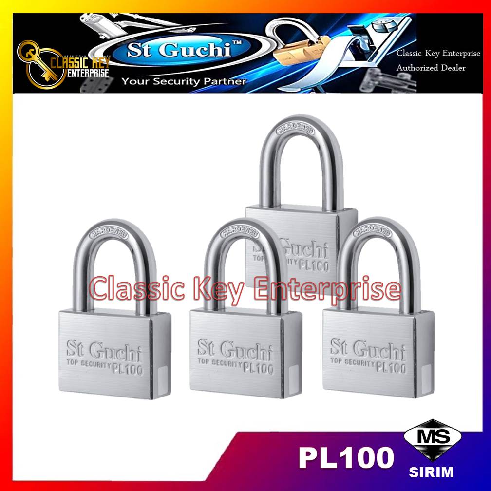St guchi Padlock SGPL100N x 4 pcs SIRIM Approved pad lock 50mm Mangga ...