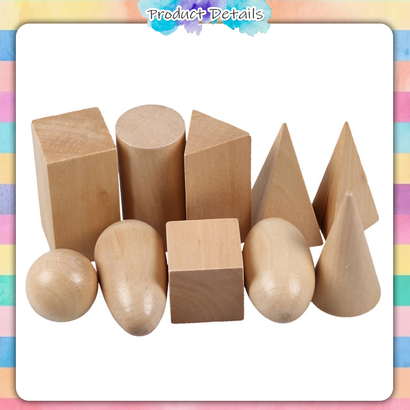 [Choo Choo Toy] 10pcs Geometric Toys Wooden Toy Shapes Early Learning ...
