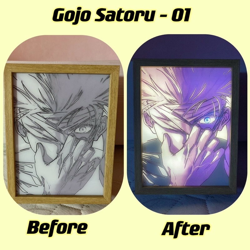 Jujutsu Kaisen Gojo Satoru Light Painting Anime Photo Frame Birthday ...