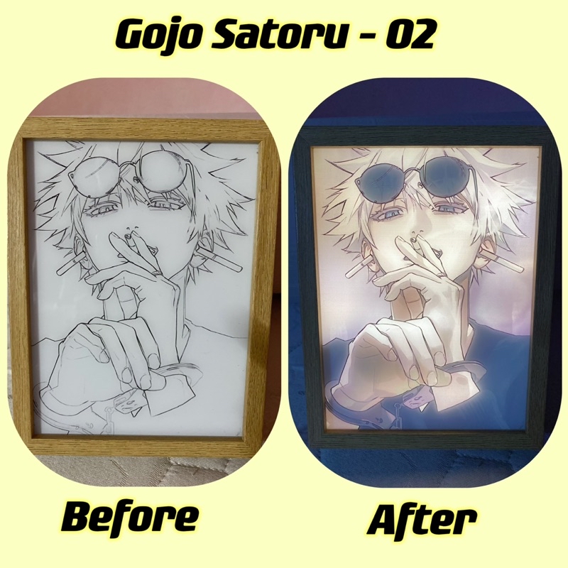 Jujutsu Kaisen Gojo Satoru Light Painting Anime Photo Frame Birthday ...