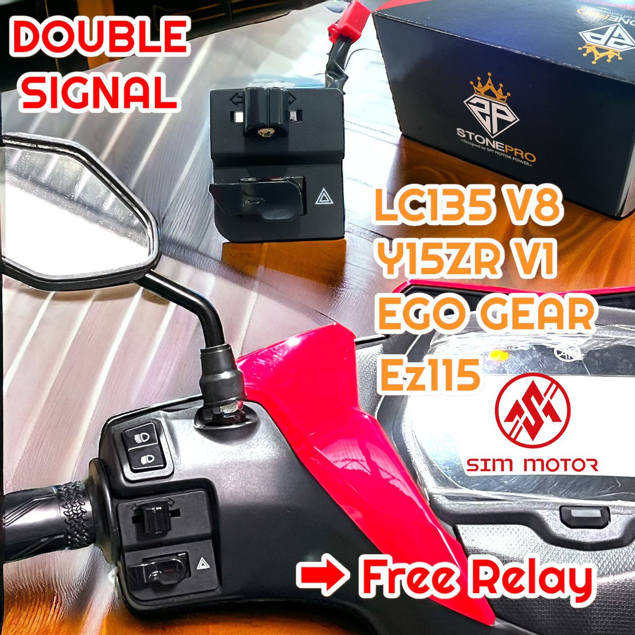 LC135 V8 FI / Y15 V1 / EZ115 LCV8 DOUBLE SIGNAL LH SWITCH ASSY KIRI ...