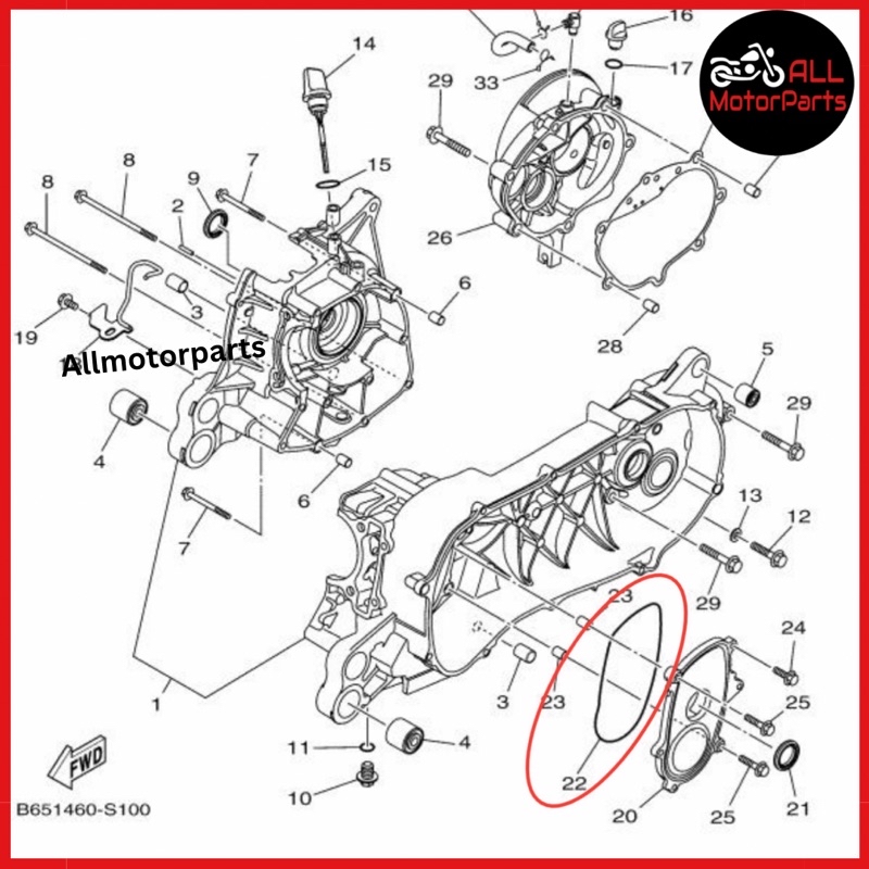 [100% ORI] NVX V1 V2 / N-MAX V2 NMAX CRANKCASE COVER 2 ORING O-RING O ...