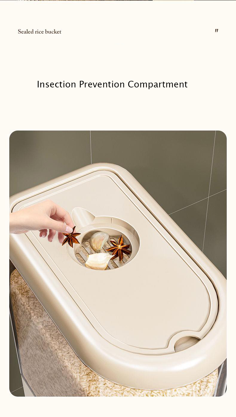 CYCF Aesthetic Minimalist Rice Dispenser Storage Tower 5/10KG with ...