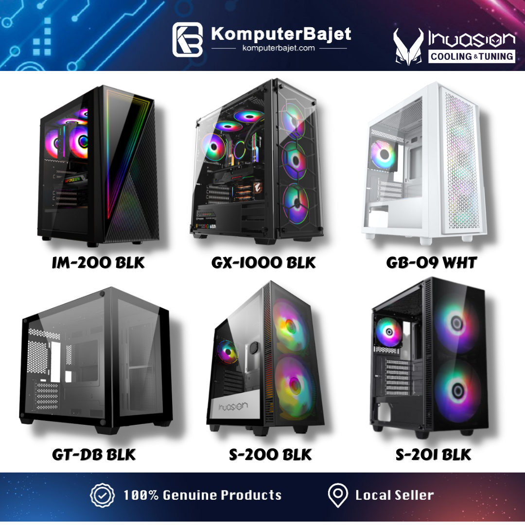 INVASION GAMING ATX MATX CASING ARGB LED FAN PC CASING GB-09 BS-01 D ...