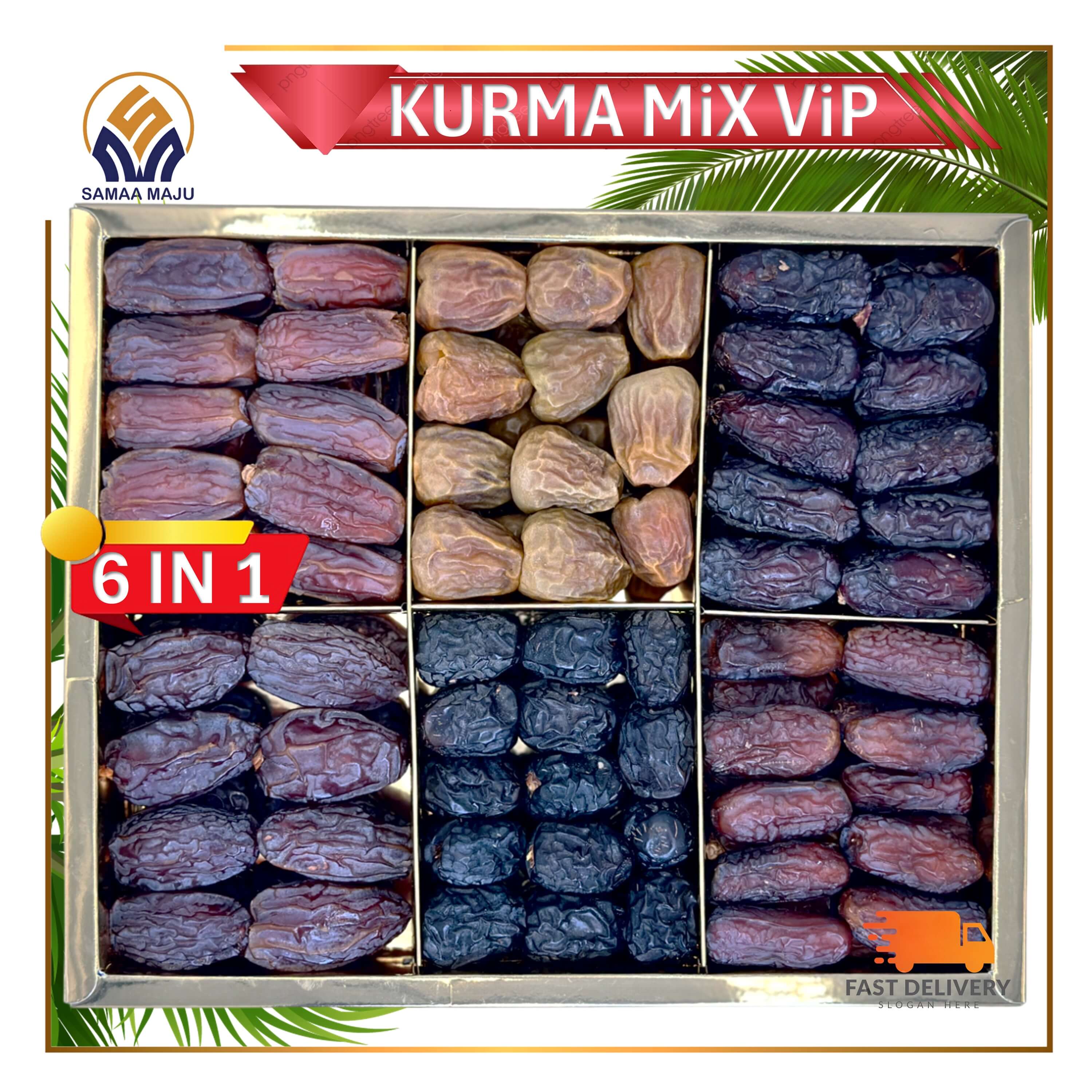 Mix Kurma Almadinah 6 in1 & 4 in 1 Ajwa, Mariami, Safawi, Mabroom ...