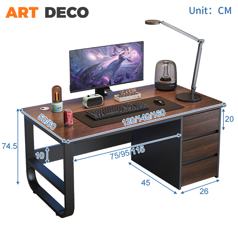 Gaming Table With Drawer Meja Gaming Meja Komputer 120CM/140CM/160CM PC ...