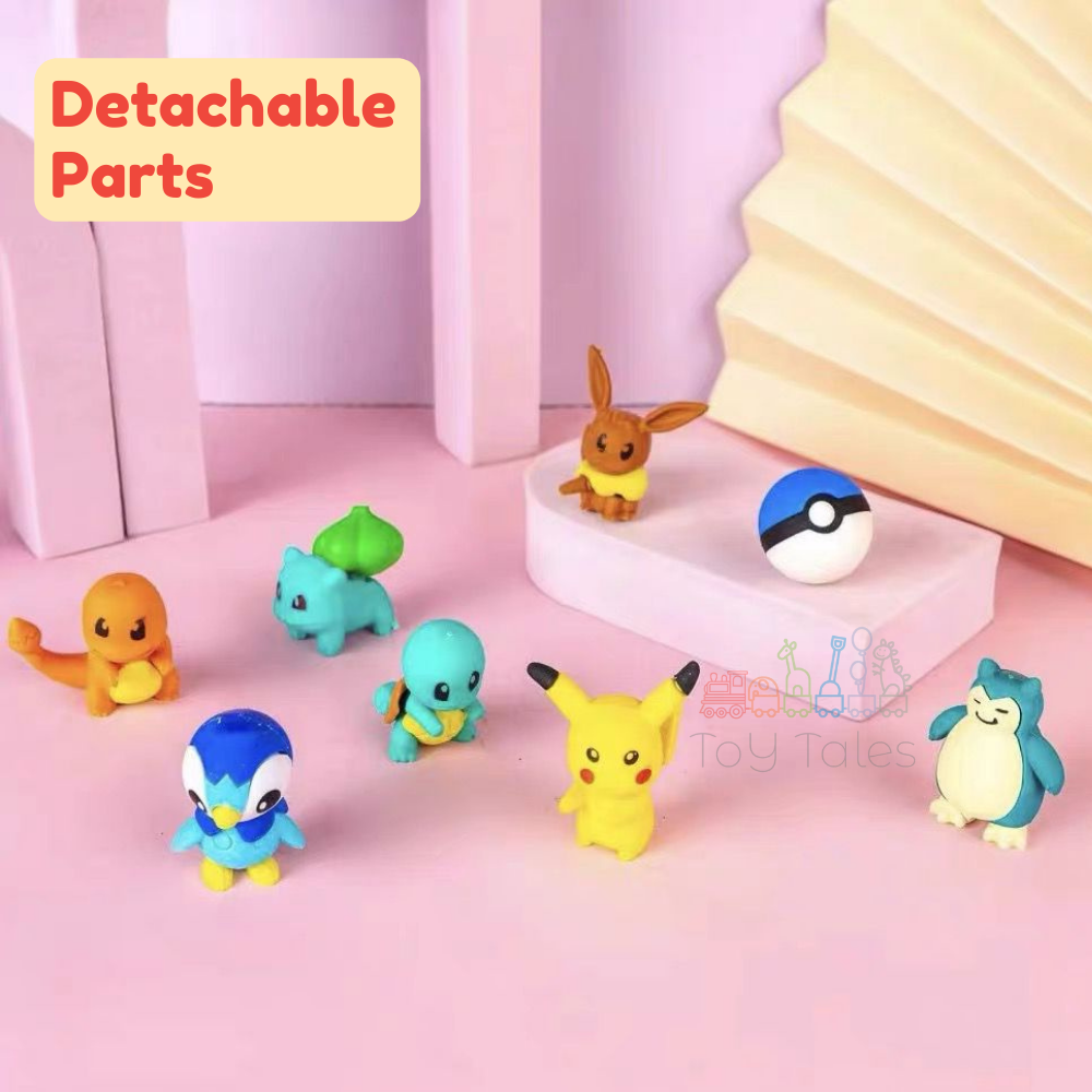 ToyTales 🍭 POKEMON ERASER SET [4pcs 3D Rubber ] 🍭 Kids Pemadam Cute ...