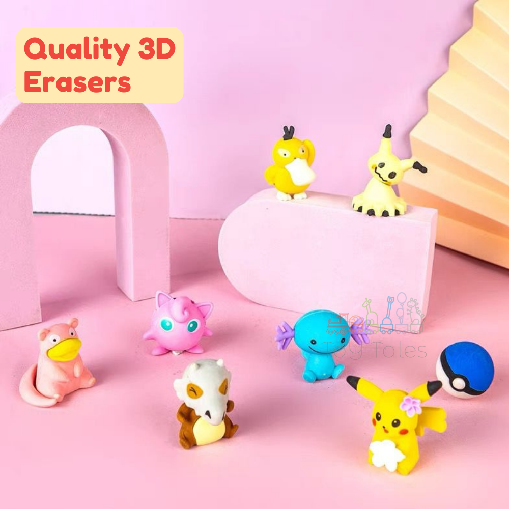 ToyTales 🍭 POKEMON ERASER SET [4pcs 3D Rubber ] 🍭 Kids Pemadam Cute ...