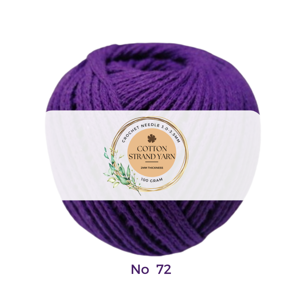 42 Color 100g 2mm Cotton Strand Yarn Hollow Cotton Yarn Benang Crochet ...
