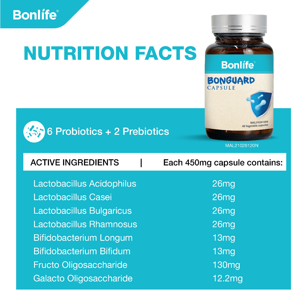 【Bonlife】Bonguard Probiotic Body Immune Stomach Digestive Health Lower ...