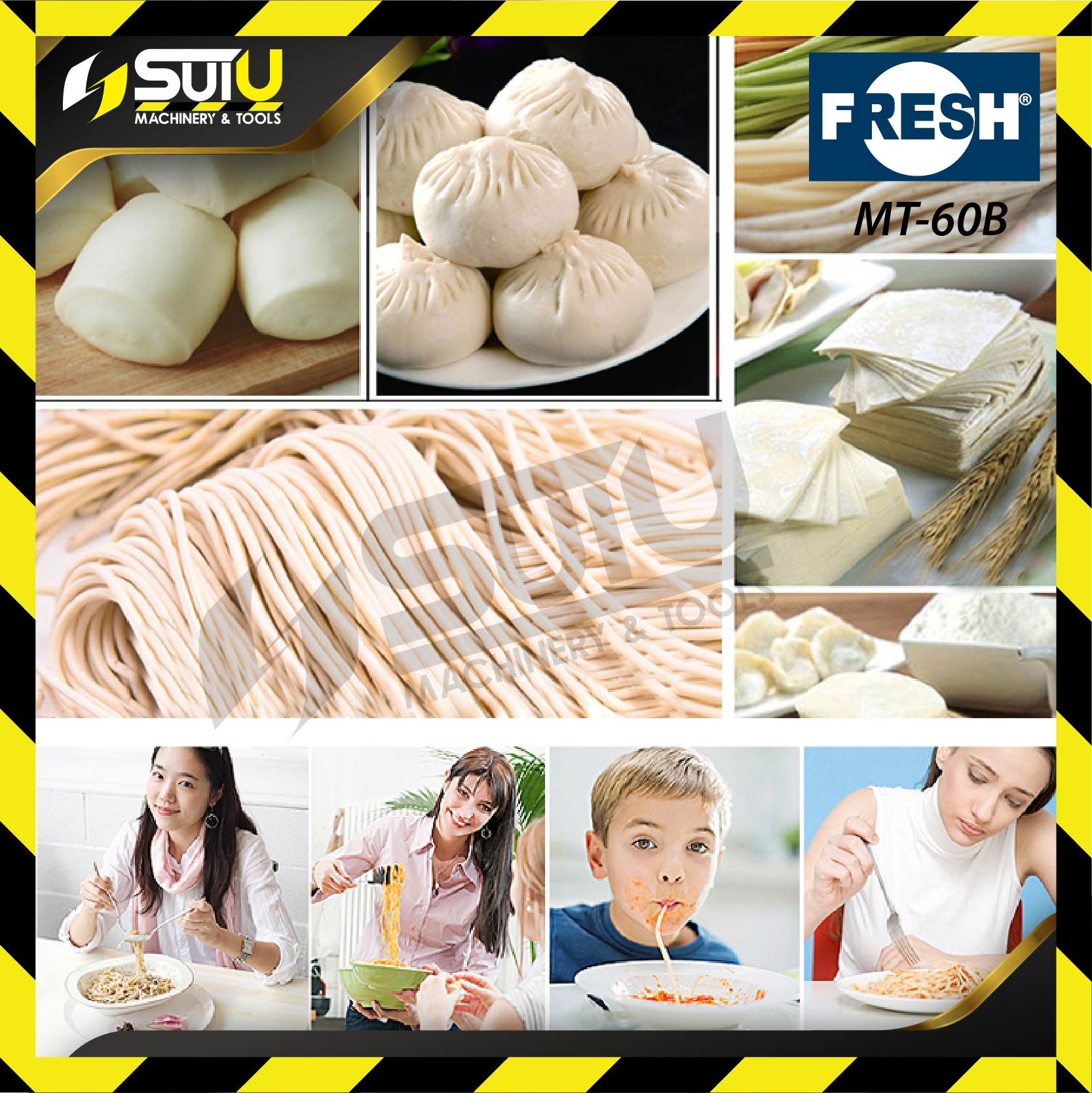 [100% ORIGINAL] FRESH MT-60B / MT60B (ss) Dough Sheeter & Noodle Machine 1.5kW (1.5 / 2MM ...