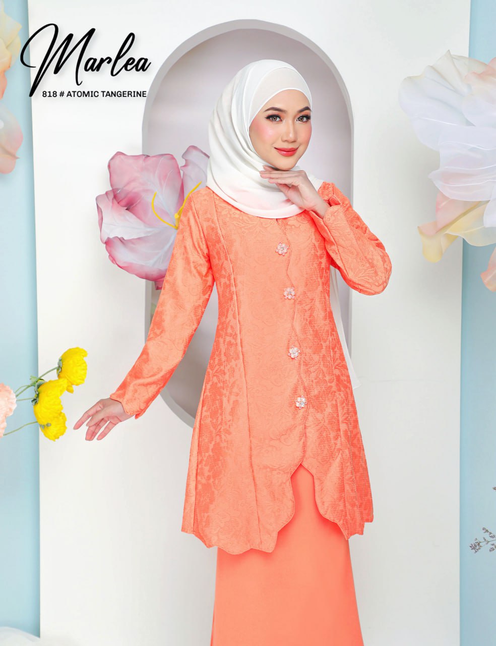 MARLEA KEBAYA MODERN FREE ACCESORI RAYA 2024 | Shopee Malaysia