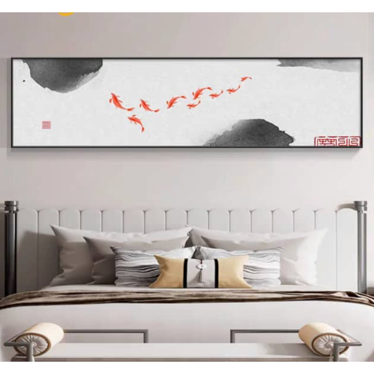 SamSpace Zen Style Canvas Wall Art Painting Black Wood Frame Nordic ...