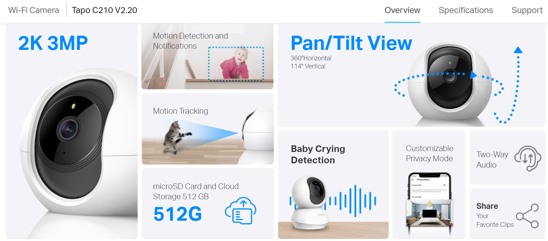 TP-Link Tapo C210/C212/C220 Pan/Tilt Home Security Wi-Fi Camera ...