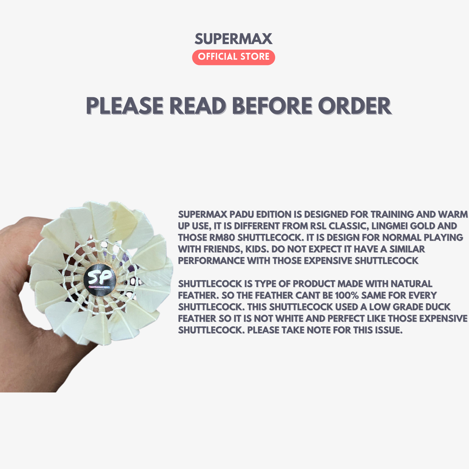 Supermax Bola Badminton Shuttlecock Padu Edition | Suttlecock Badminton ...