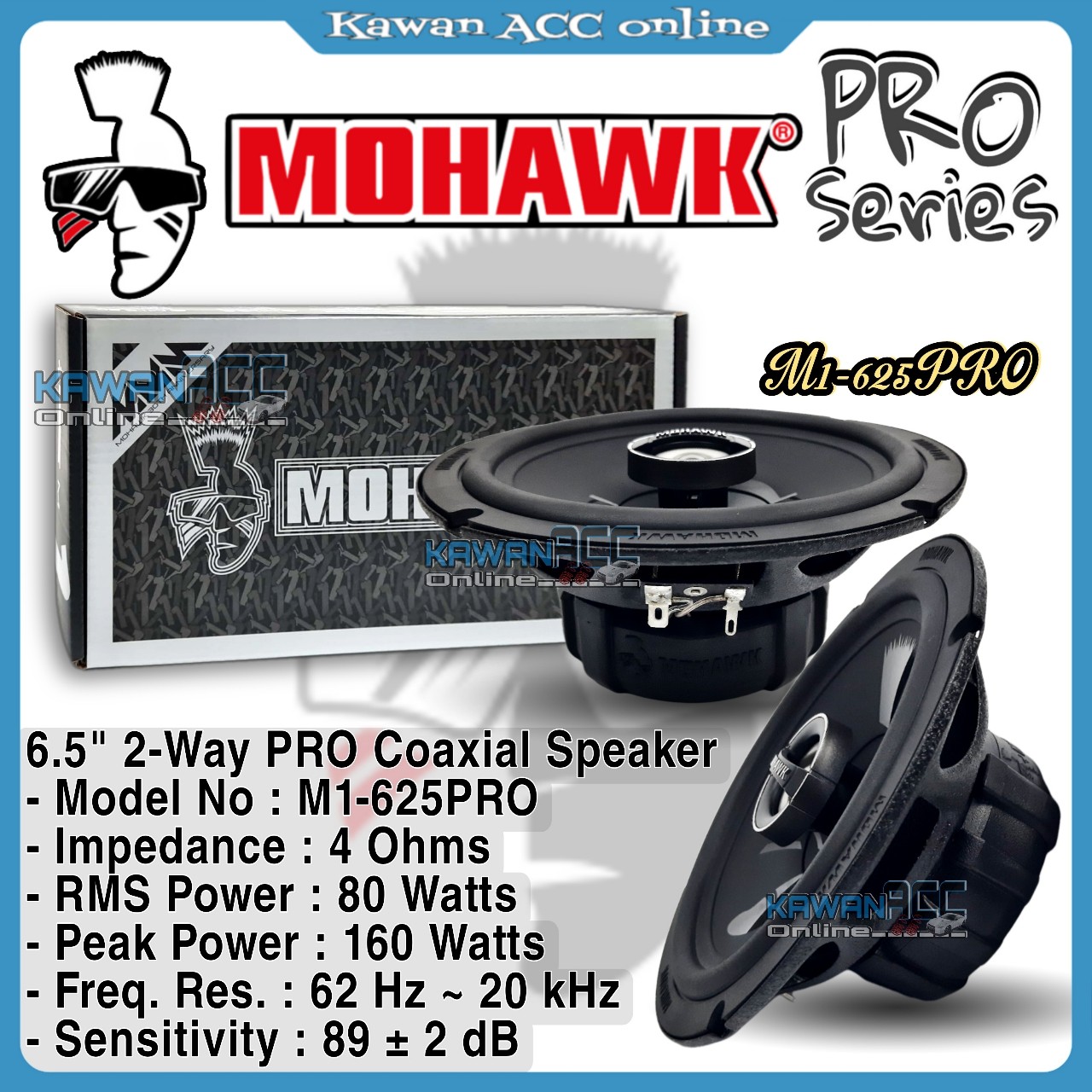 MOHAWK 6.5" 2way Coaxial Speaker PRO/MS/M1 Series M1-625 FOR Proton,Perodua,Honda,Toyota ...