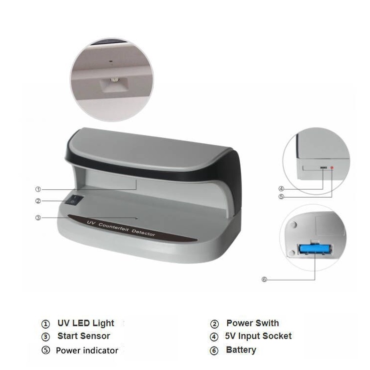 Money Detector UV Light Counter Machine Fake Scanner Checker Mesin Duit ...