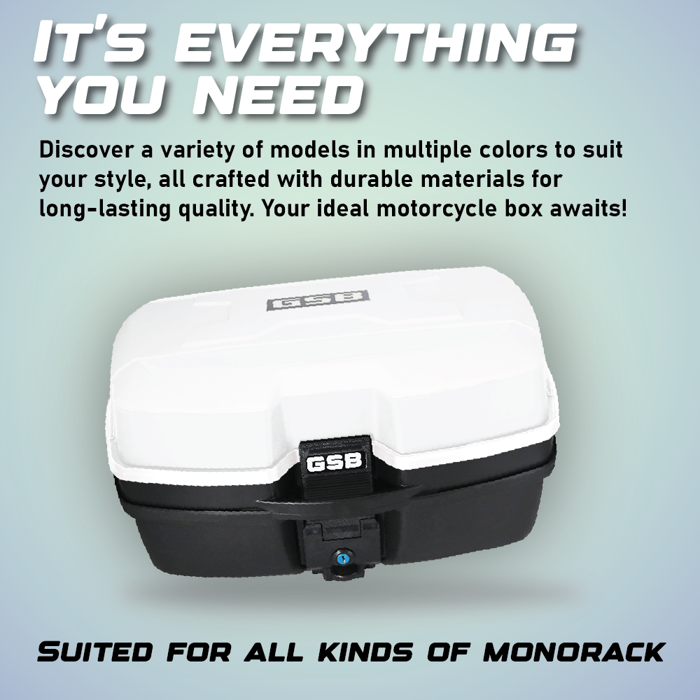 Motor GSB Box 47L Motorcycle Givi Top helmet Box Trunk Motorsikal Kotak ...