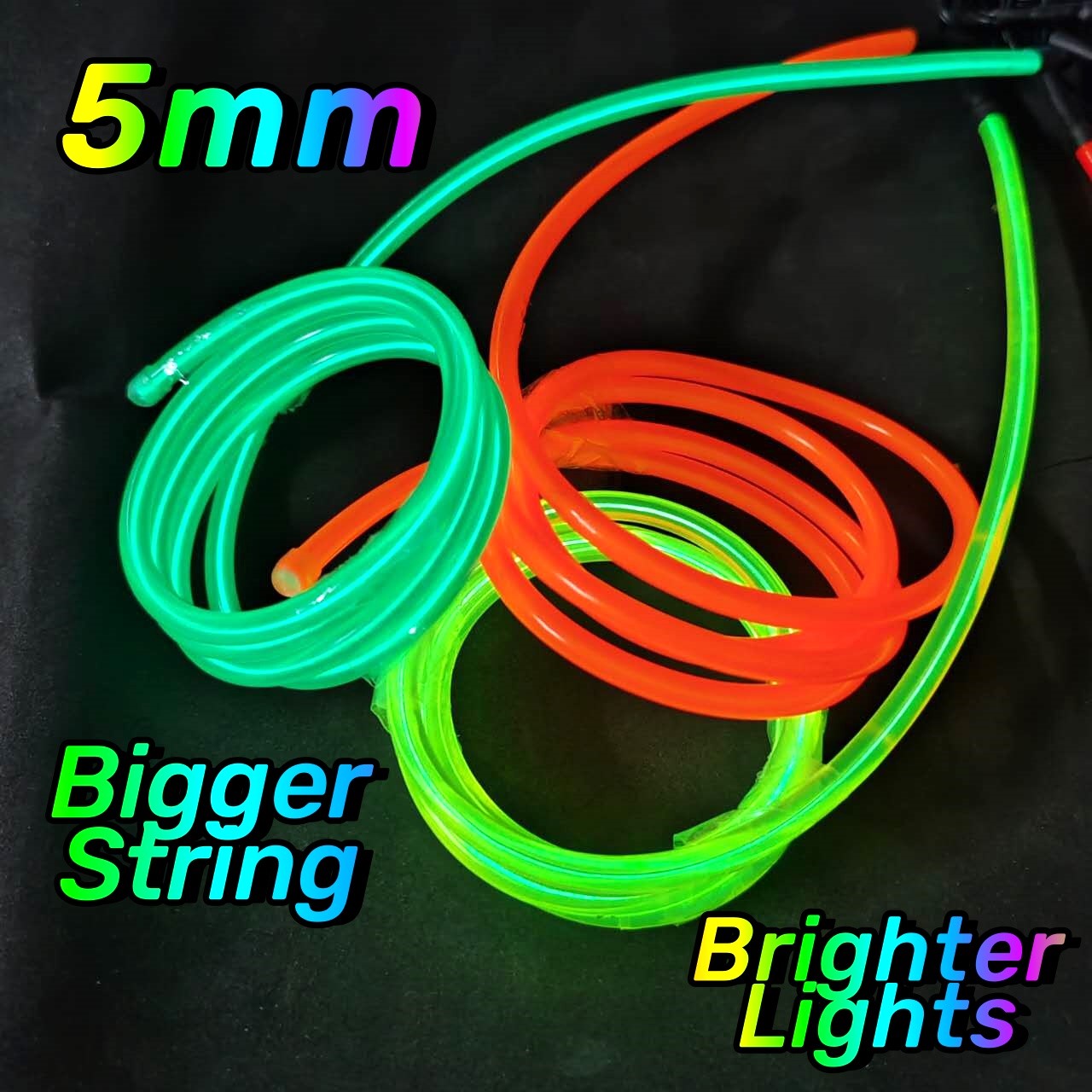 5mm EL WIre Neon Light Strip Plug And Play EL Light Neon Wire Rope ...