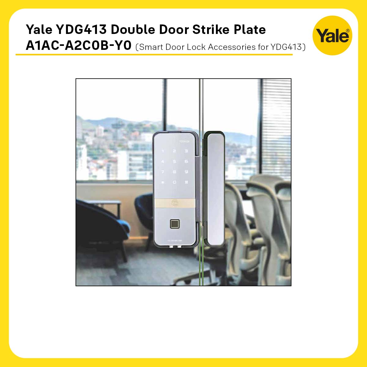 Yale YDG413/ YDG413A Double Door Strike Plate A1AC-A2C0B-Y0 (Smart Door ...