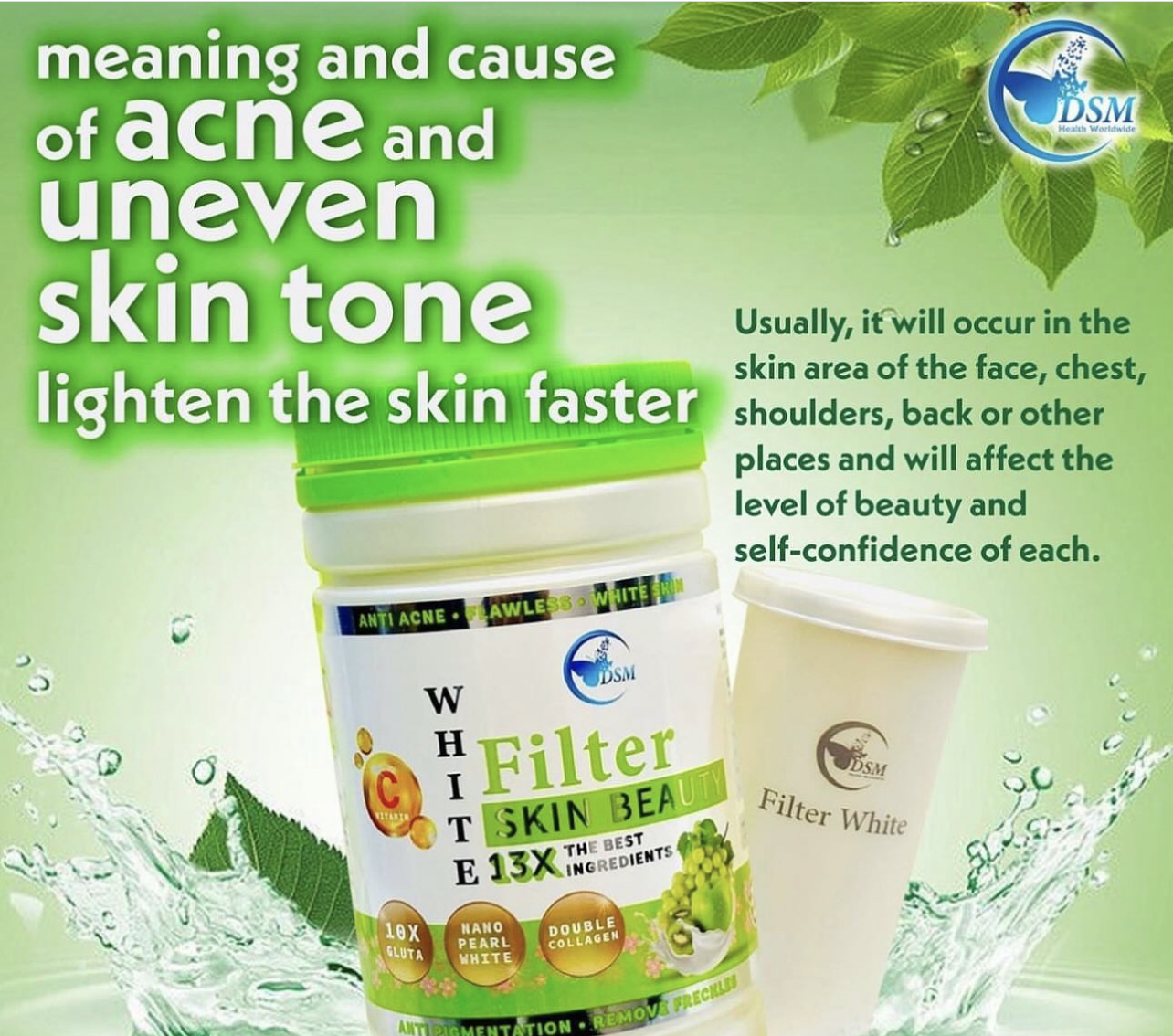 DSM WHITE FILTER SKIN BEAUTY 13X COLLAGEN GREEN [100% ORIGINAL HQ ...