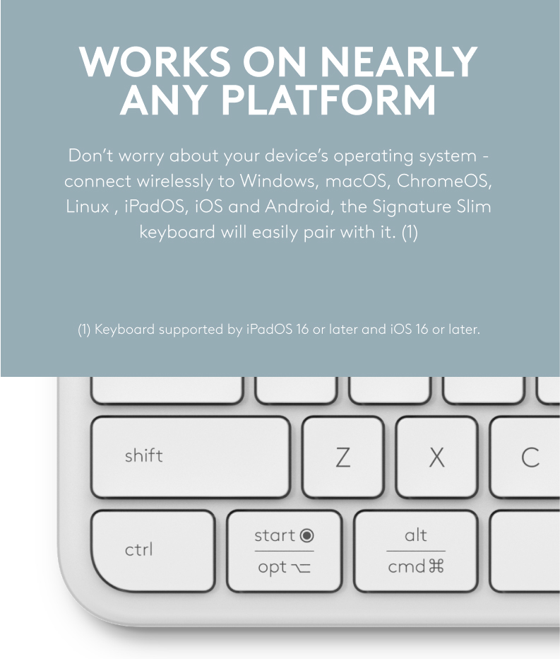Logitech K950 Signature Slim Wireless Keyboard, Sleek Design, Switch ...