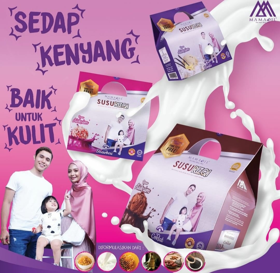 MAMADIL SUSU RIZQI Coklat Vanila Kurma Strawberi Sesuai untuk semua ...