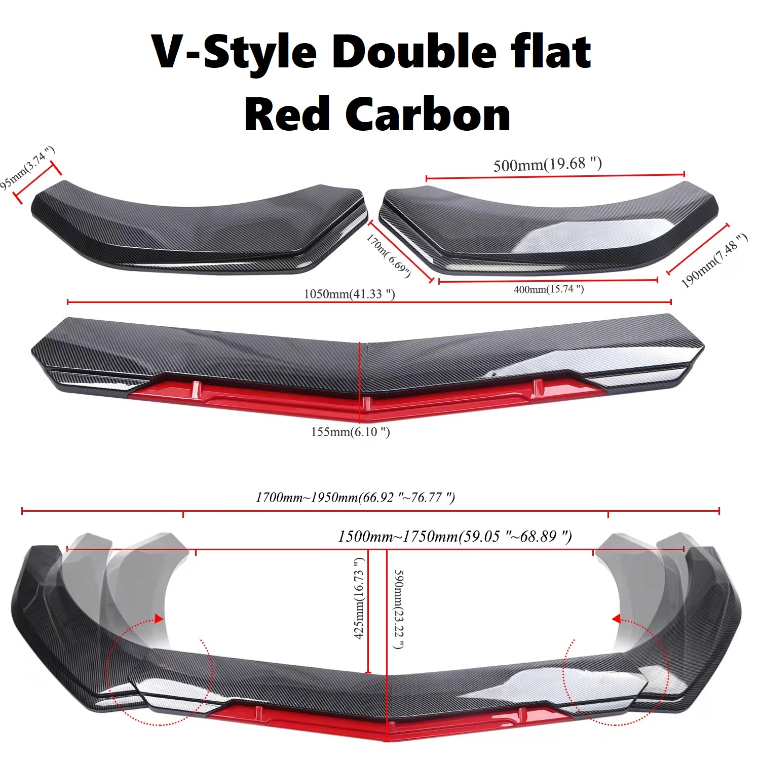 Mitsubishi Xpander Front Bumper Diffuser Lip Wrap Angle Splitters Color ...