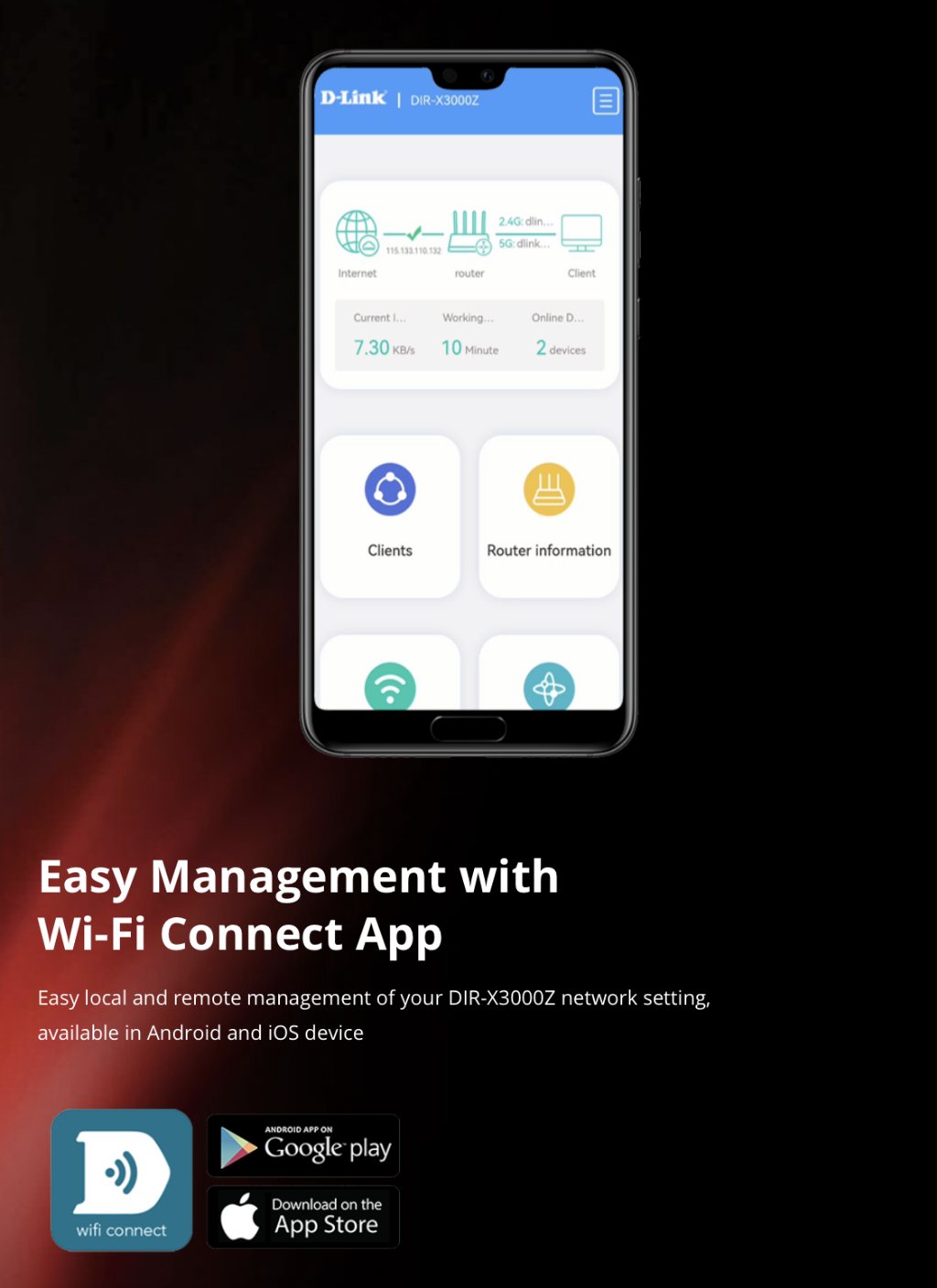 D-Link DIR-X3000Z AX3000 High Gain Antennas Mesh Wireless WiFi 6 Router ...