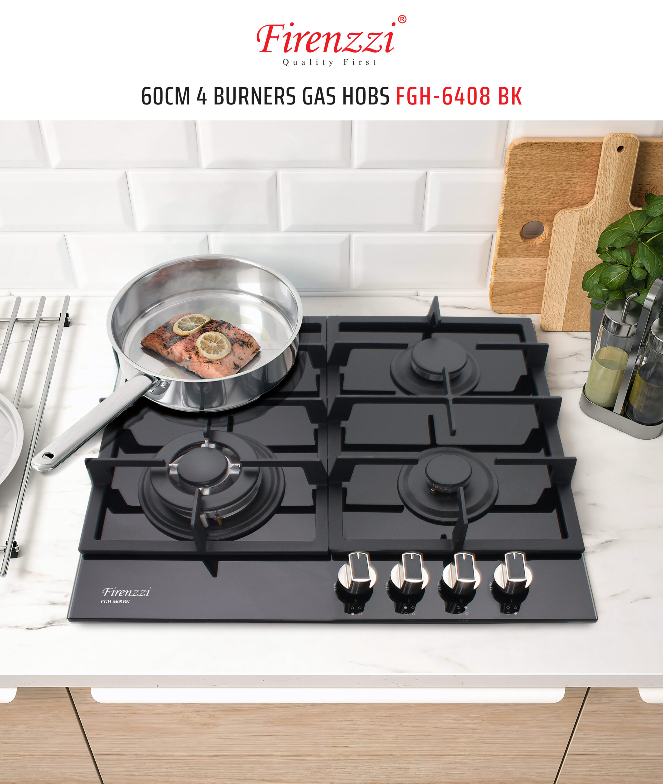 4 Burner Glass Hob With safety device | Shopee Malaysia