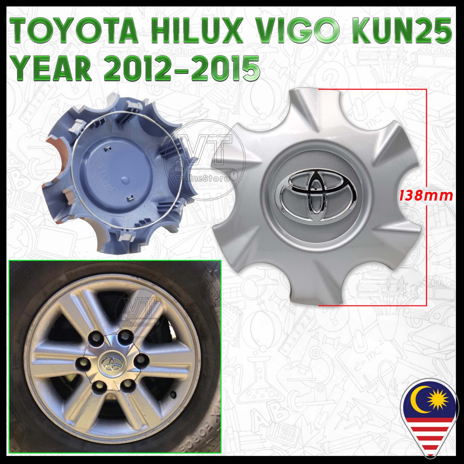 Toyota Hilux Rim Cap Center Cover Car Wheel Tyre Centre Accessories ...