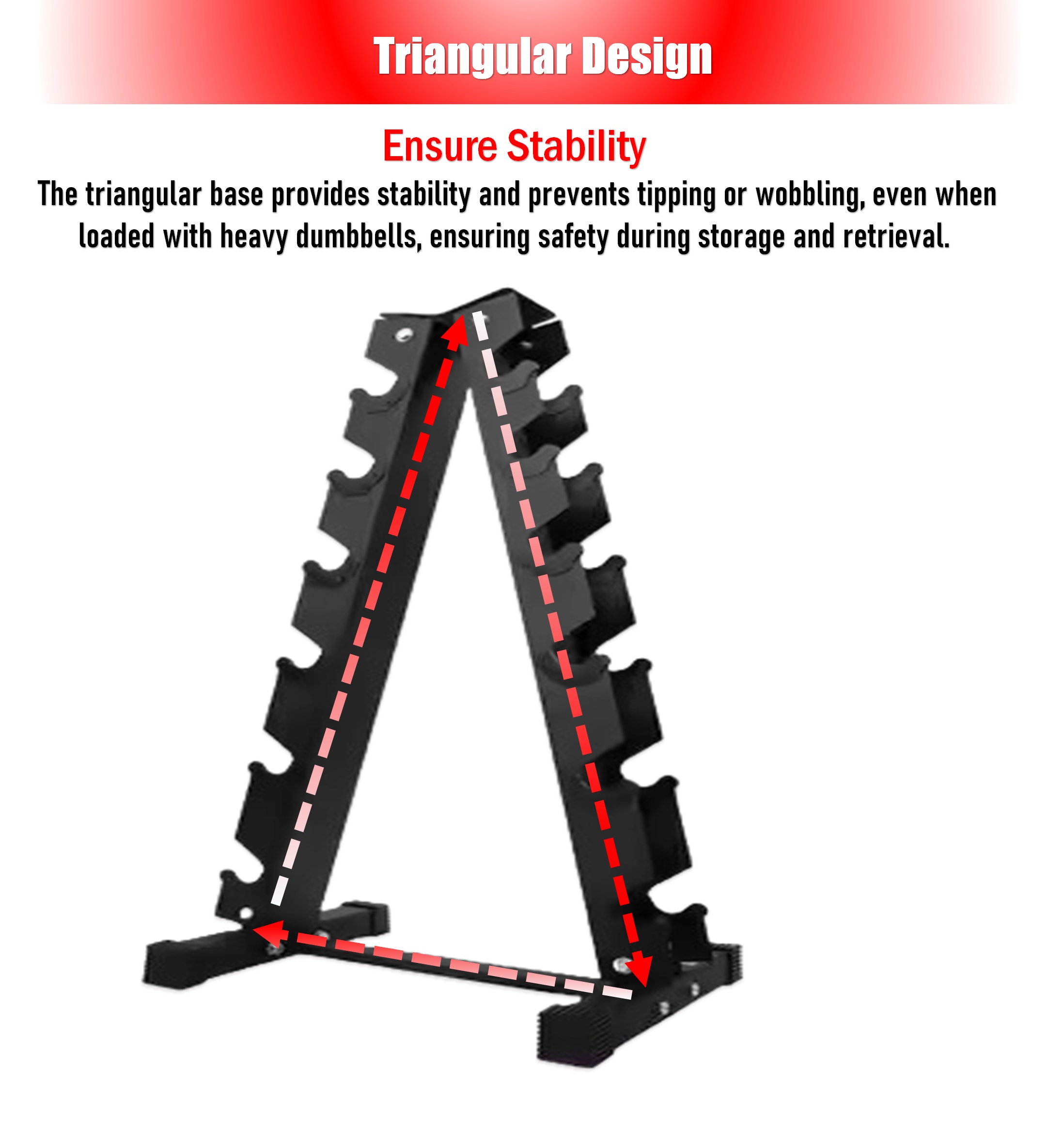 A-Frame Dumbbell Rack Stand Only, 6 Tier / 3 Tier Steel Weight Plate ...