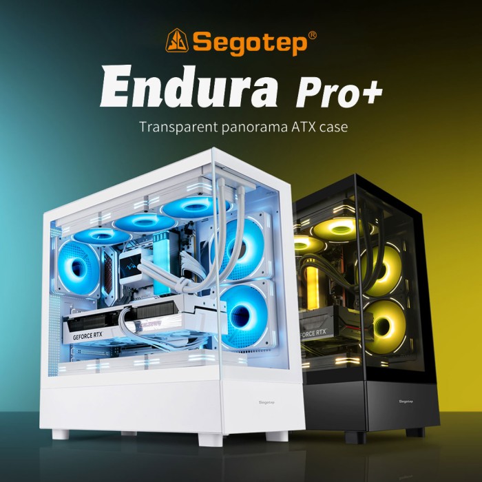 SEGOTEP ENDURA PRO+ TRANSPARENT PANORAMA ATX CASE COME WITH 3*120mm ...