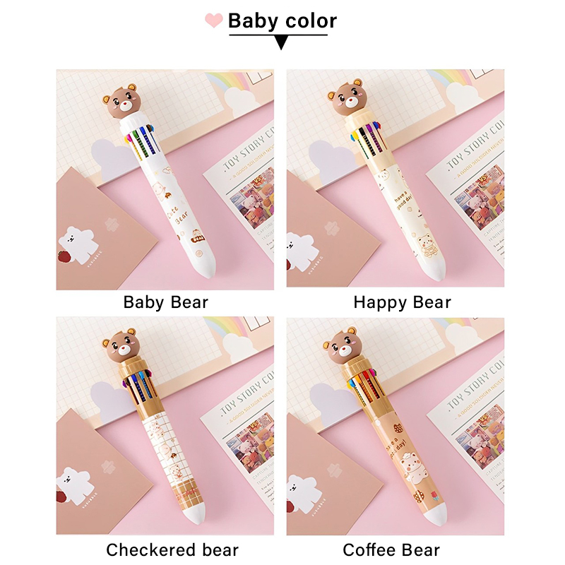 10 Colors Ball Pen 𝐄𝐀𝐒𝐘 𝐒𝐖𝐈𝐓𝐂𝐇 Multi Colour Ballpoint Pens Kids ...