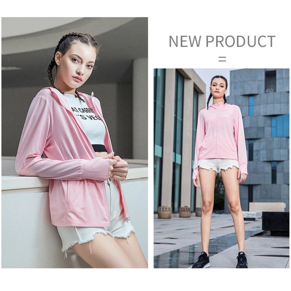 UPF 50+ UV Sun Protection Clothing Women Men Zip Hoodie Long Sleeve ...