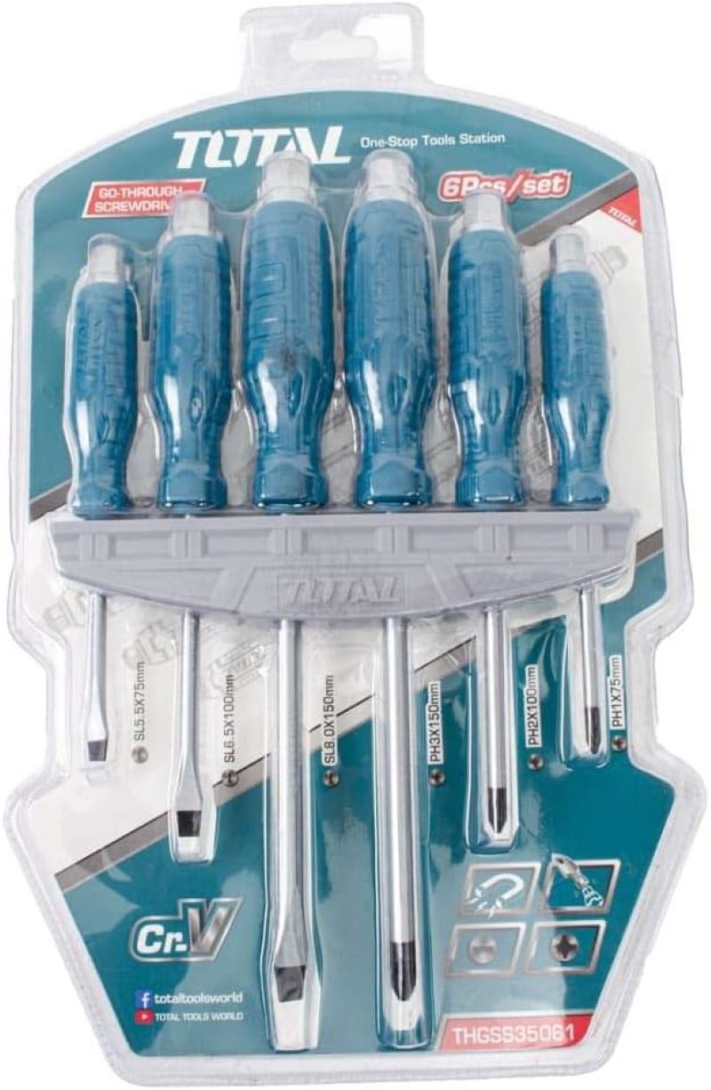 [ TOTAL ] THGSS35061 Go-Through Screwdriver Set 6pcs / set | Shopee Malaysia