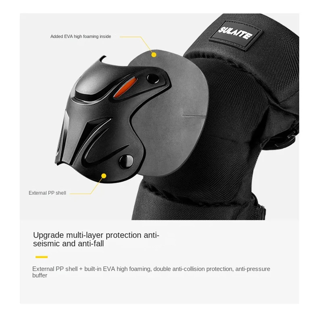 4PCS Motorcycle Knee and Elbow Pads Riding Protective Gear EVA Foam ...