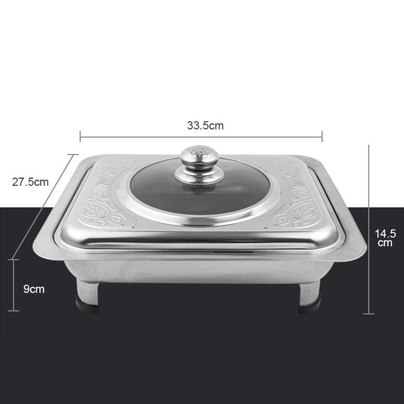 5 PCS Buffet Tray Embossed Lid Food Tray Stainless Steel 304 Buffet Set ...