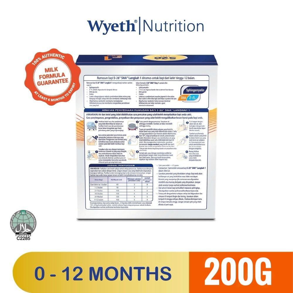 Wyeth S26 SMA Step 1 (200g) Exp date :11/2026 | Shopee Malaysia